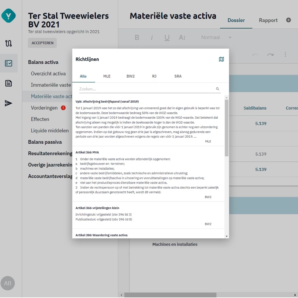 Jaarrekening rapportage software | Compilation | Visionplanner